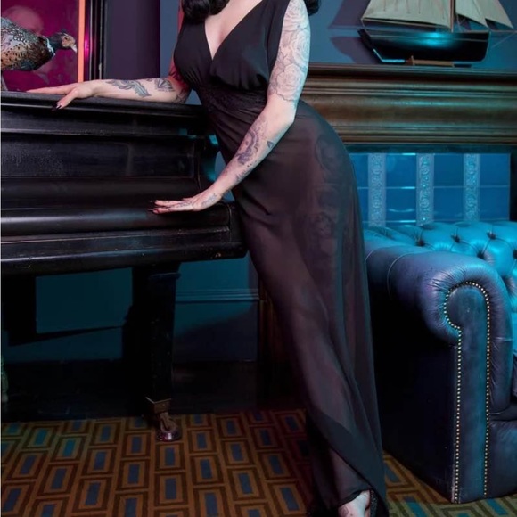 Playful Promises Intimates And Sleepwear Sheer Black Betty Page Gown